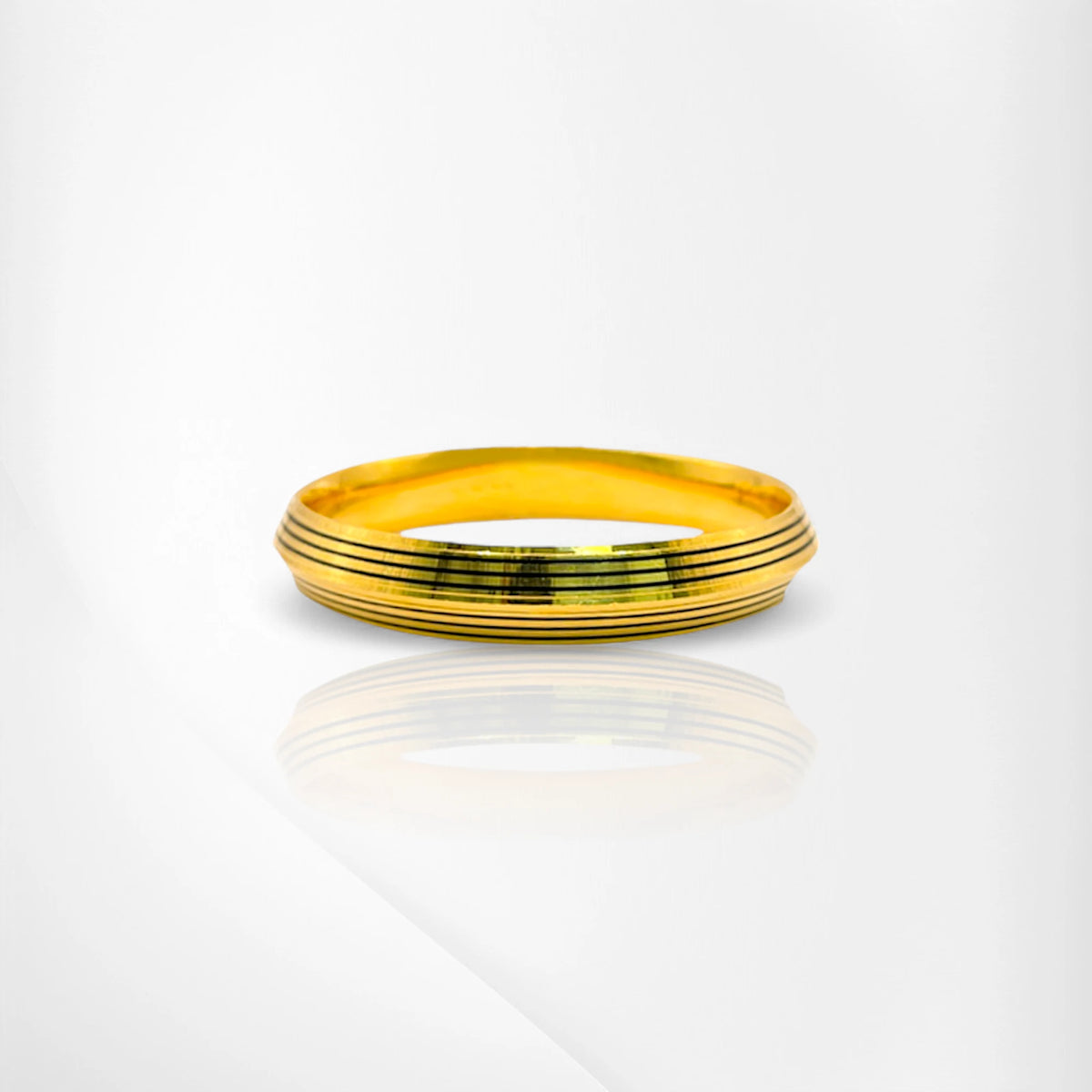 Sleek Lined Gold Kada – Suhag Jewelers