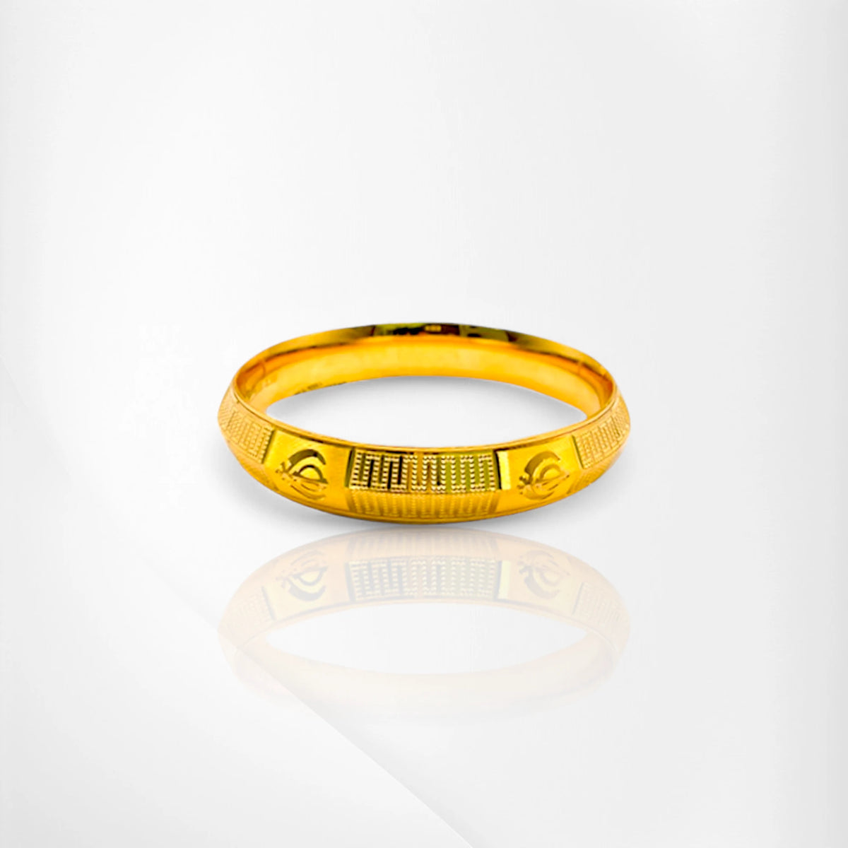 Traditional Engraved Gold Kada – Suhag Jewelers